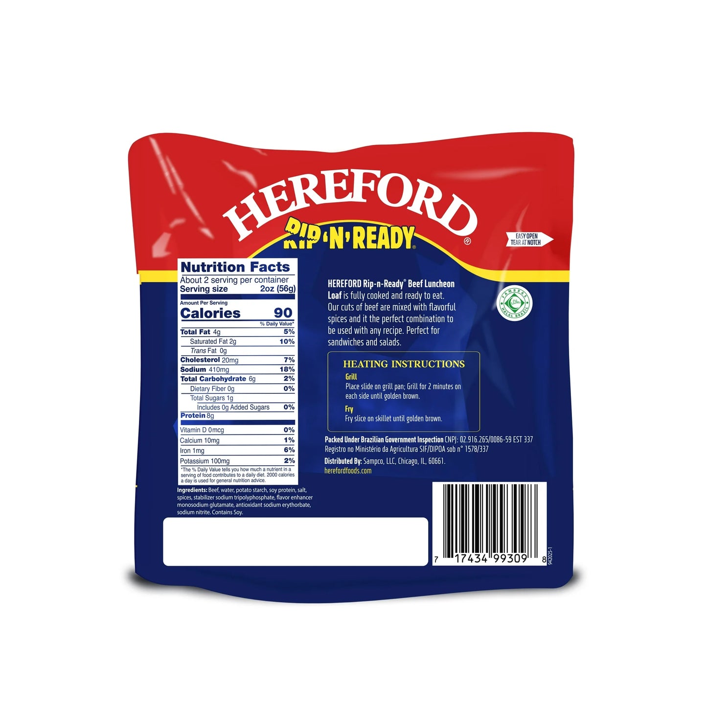 Hereford Fully Cooked Beef Luncheon Loaf - 3.5 oz. – kay goods.